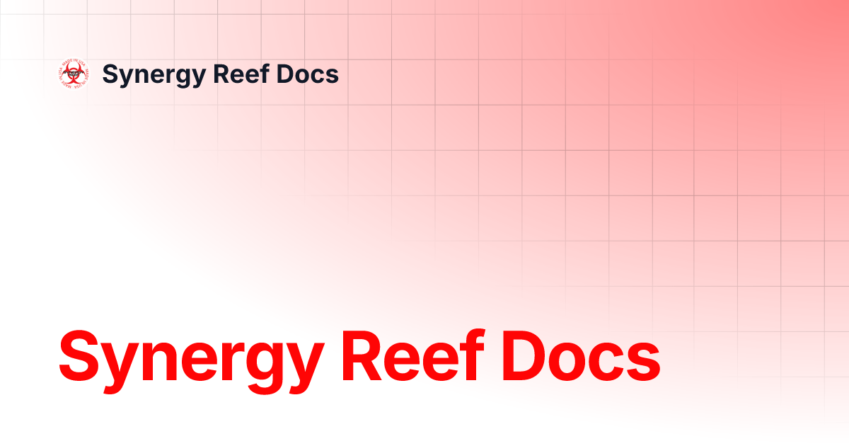 Synergy Reef Docs